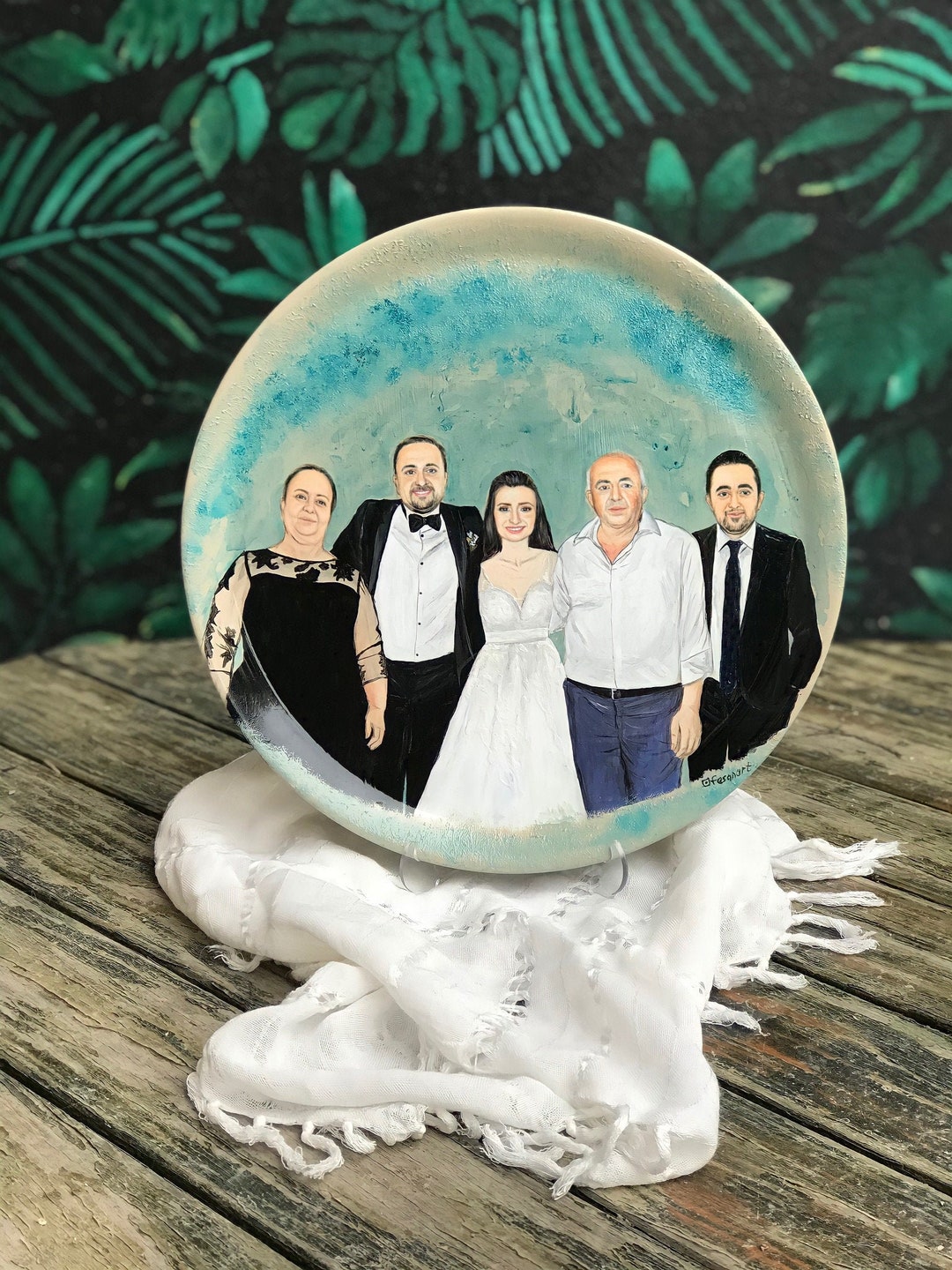 Hand-painted Merged People Portrait on Porcelain Merge Painting Merge ...