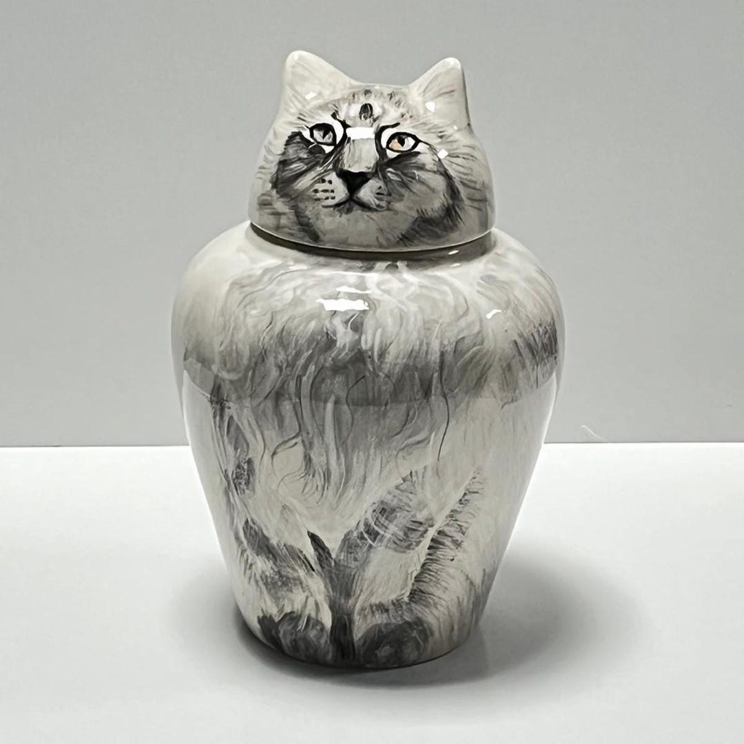 Maine Coon Cats Urn | Custom Pet Urns – Handmade Cat Ashes Jar - Etsy
