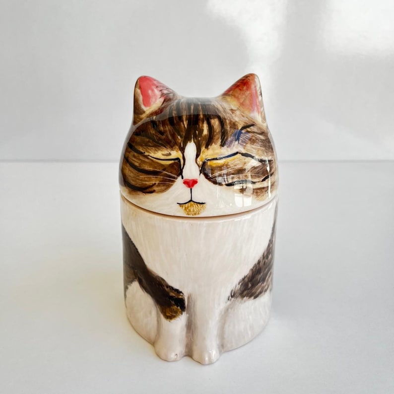 Personalized Calico Cat Memorial Urn | Handcrafted Ceramic Pet Ashes ...