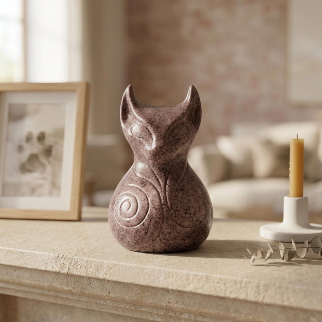 Handmade Gray Cat Urn, Modern Ceramic Pet Memorial - Etsy