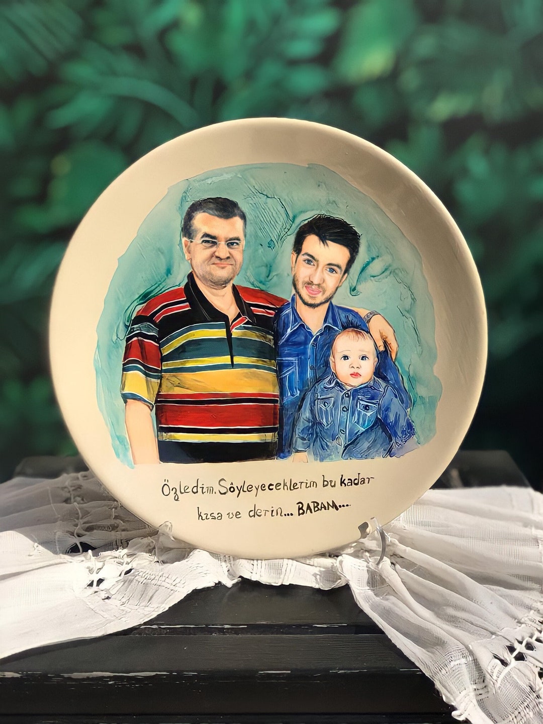 Hand-painted Merged People Portrait on Porcelain - Custom Handmade ...