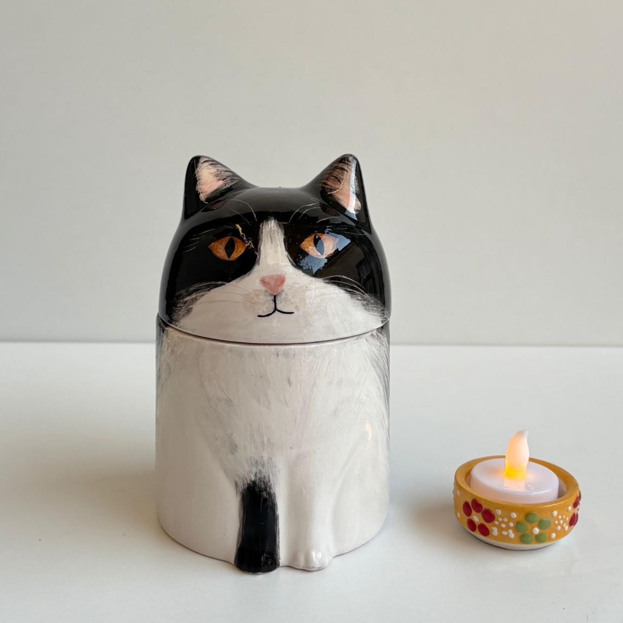 Personalized Calico Cat Memorial Urn | Handcrafted Ceramic Pet Ashes ...