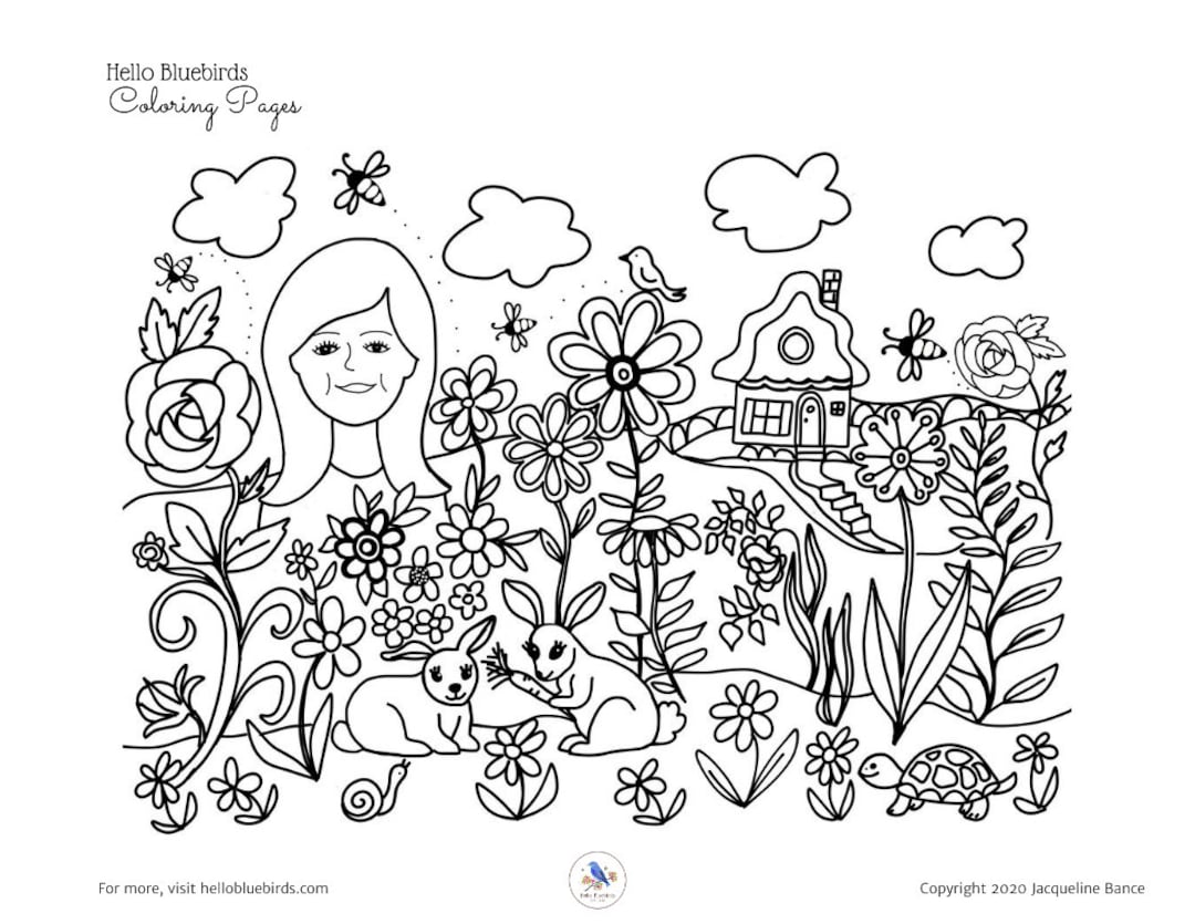 The Quaint Cottage Original Coloring Page (PDF Download) by Jacqueline ...
