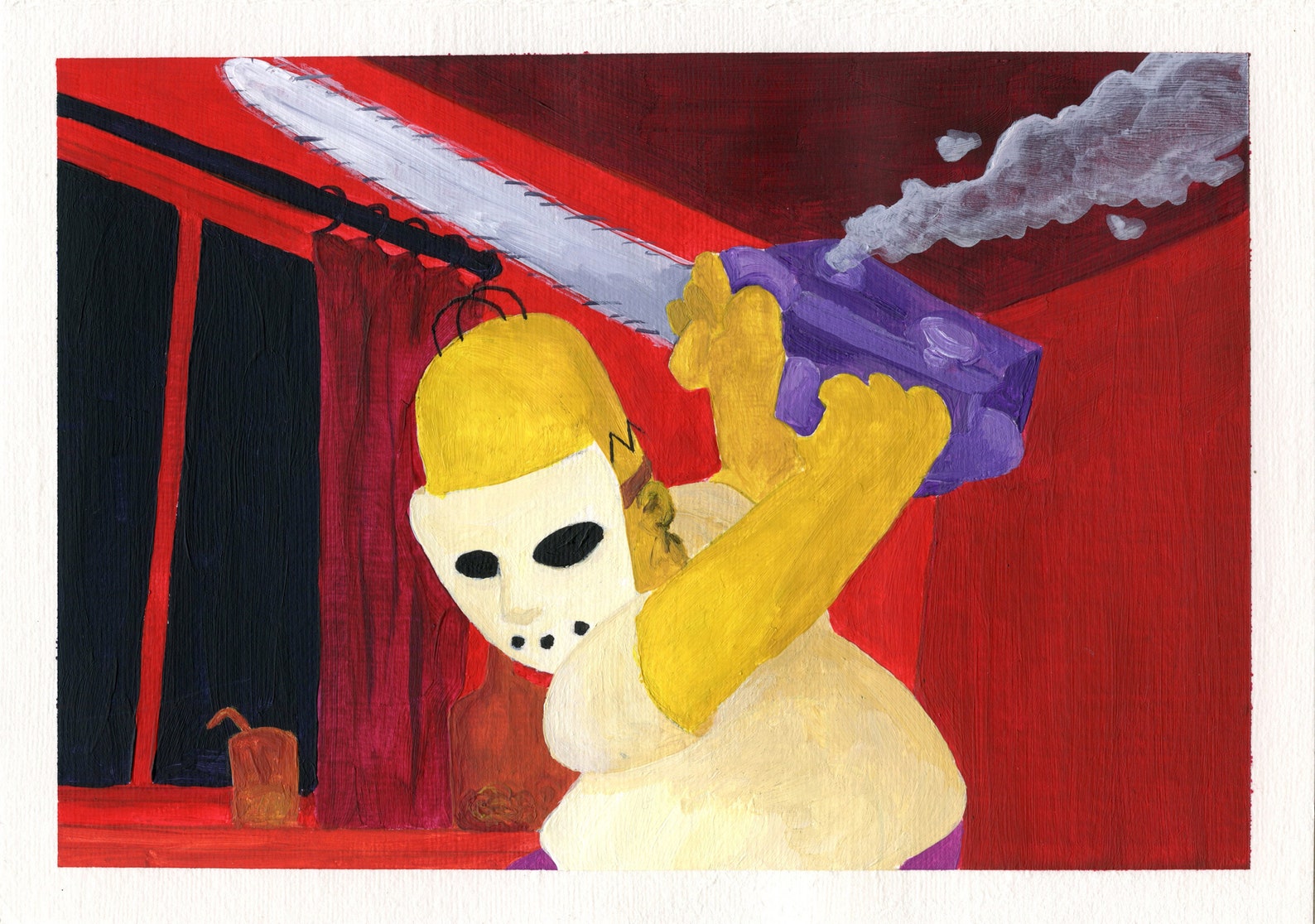 Homer Hockey Mask impresión de póster los Simpson decoración - Etsy España