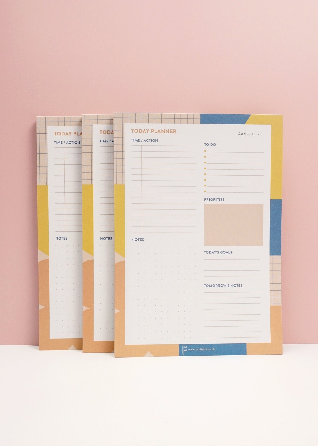 Daily Planner Pad / A5 / Undated Planner / Pinky - Etsy