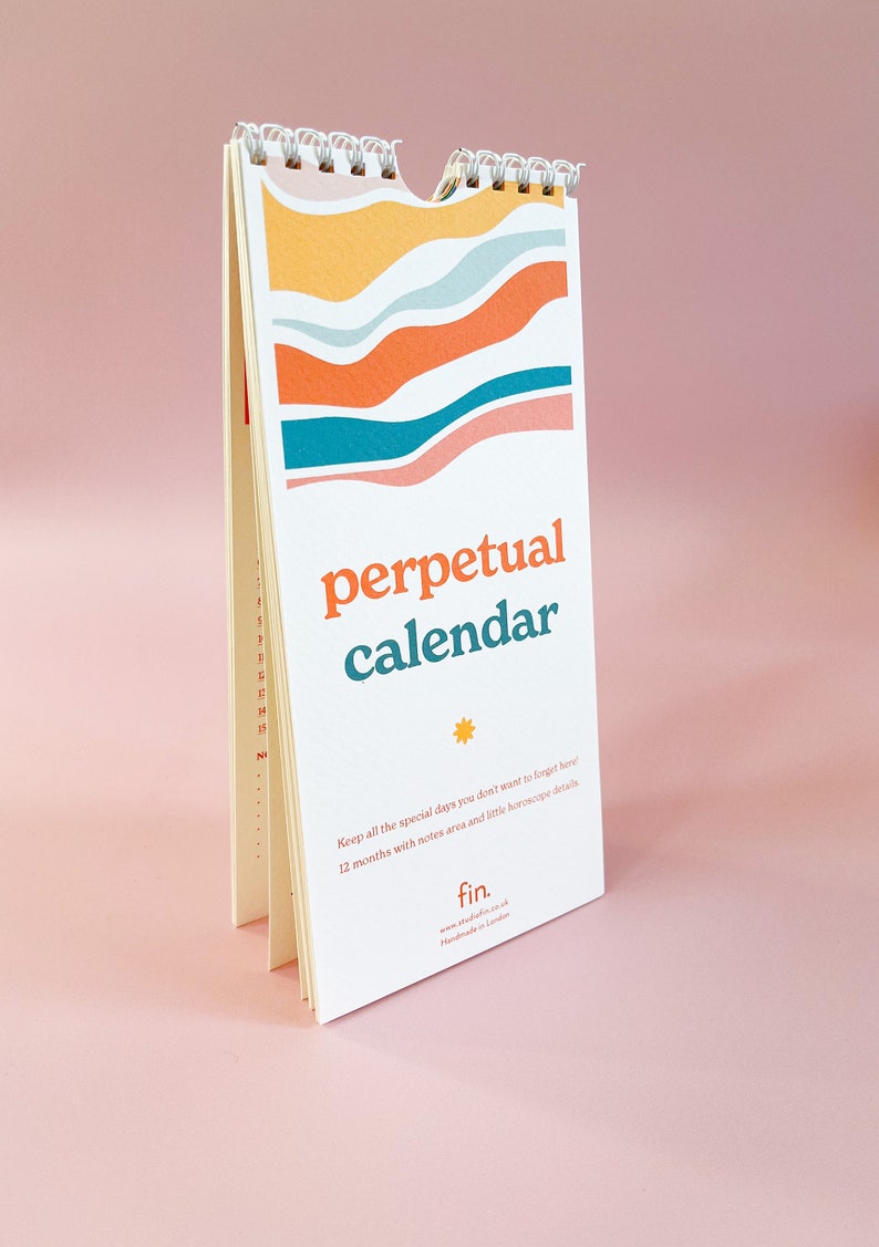Patterned Perpetual Calendar / Special Day Calendar With - Etsy