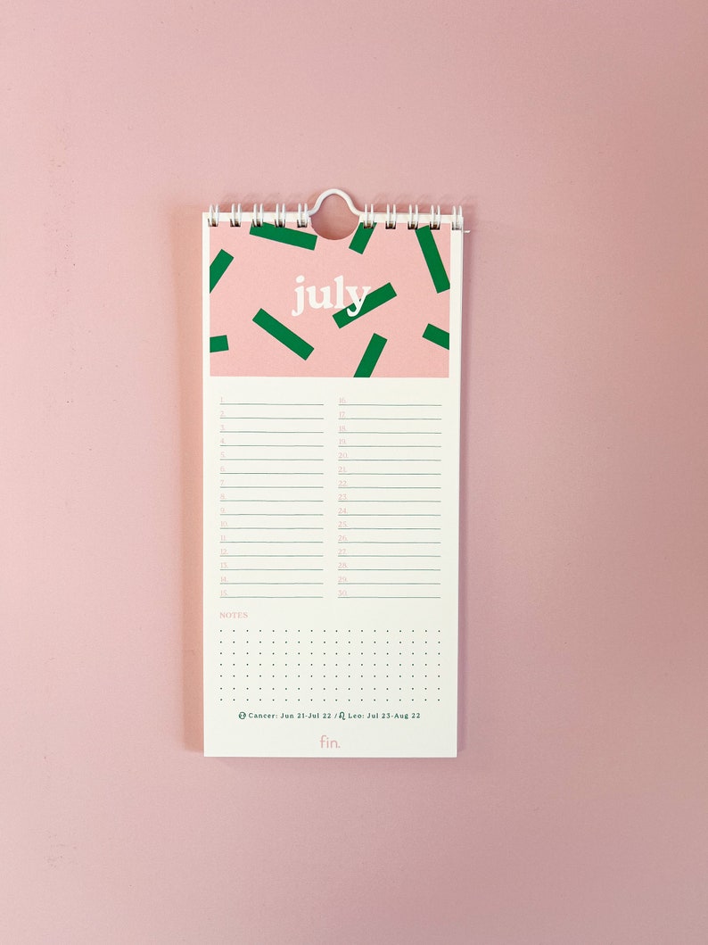 Patterned Perpetual Calendar / Special Day Calendar With - Etsy