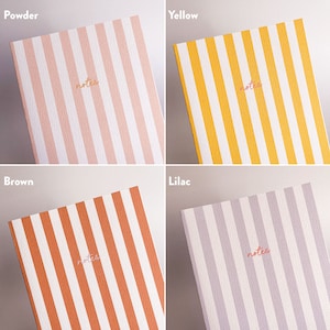 Handmade Notebook - Personalised / A5, A6 Size / Striped Notebook ...