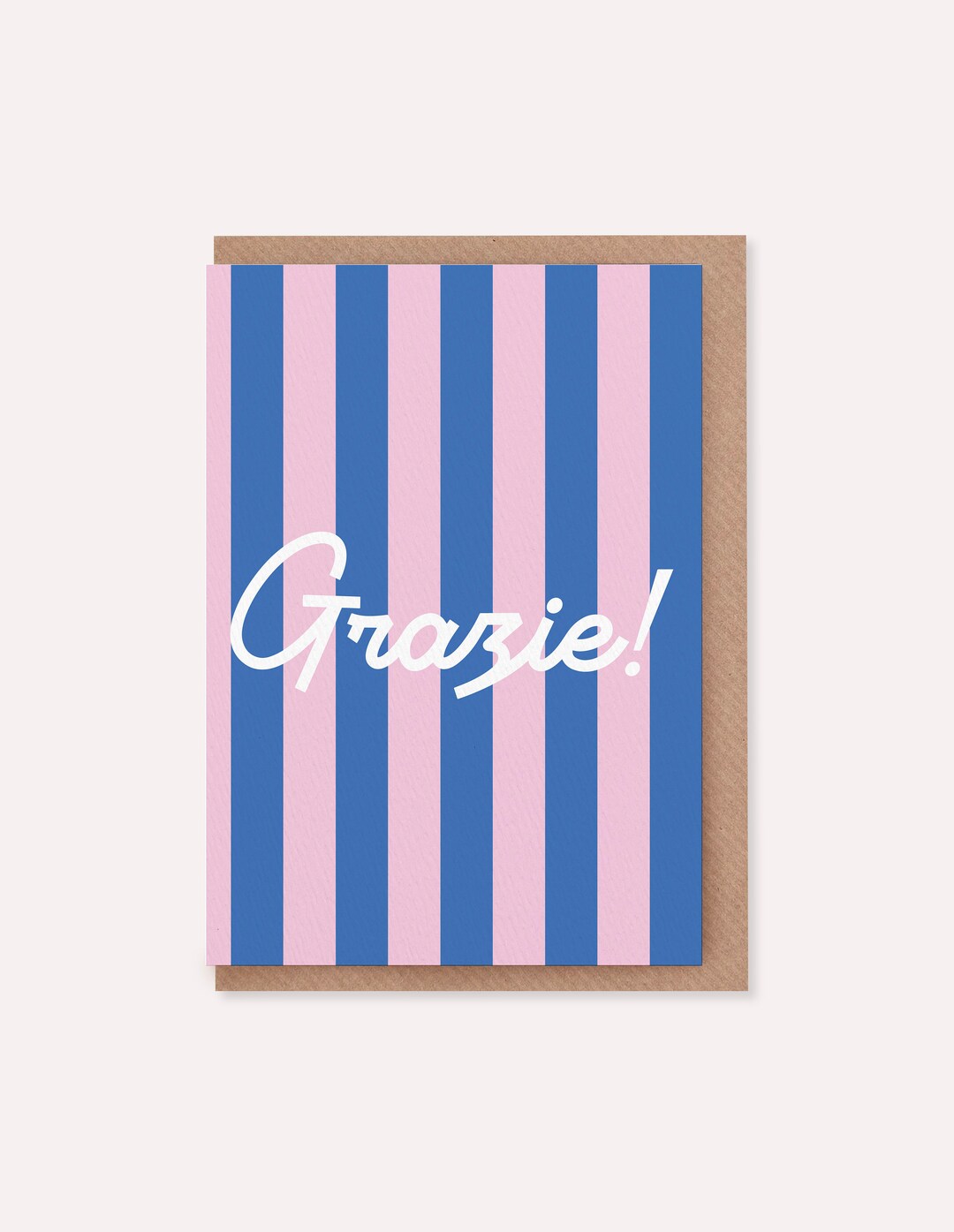 Grazie Card: Striped Thank You Greetings - Etsy