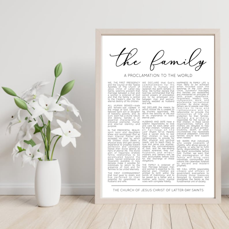 The Family A Proclamation to the World Digital Download, LDS Quotes ...