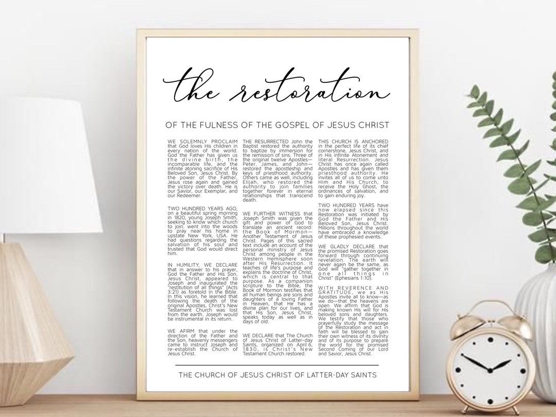 The Restoration Proclamation Digital Download, the Restoration of the ...