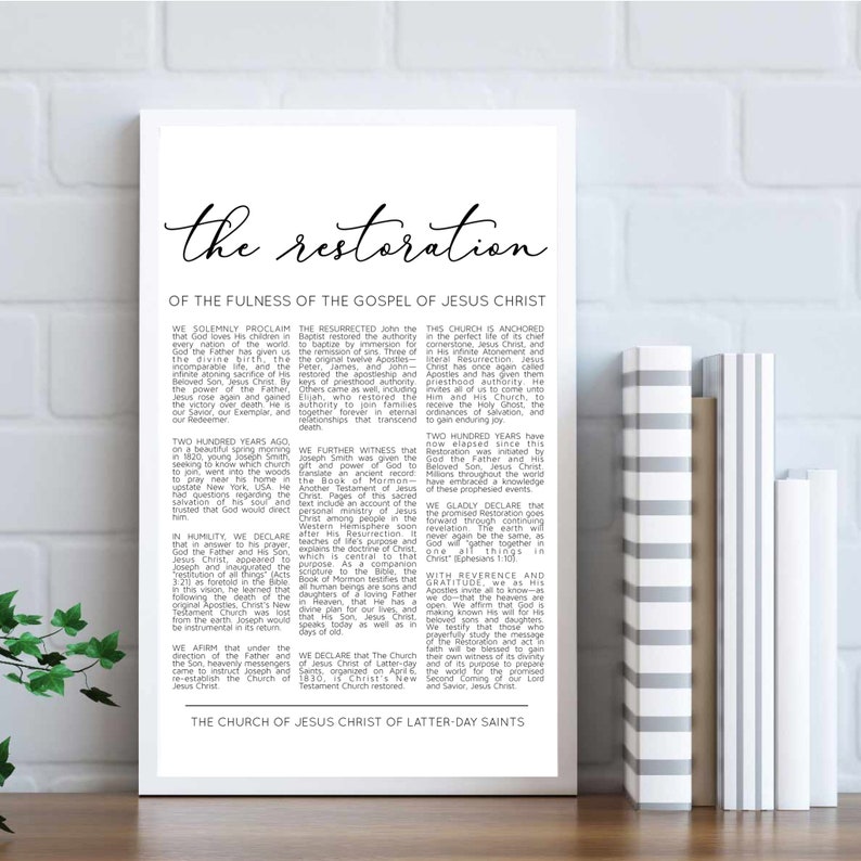 The Restoration Proclamation Digital Download, the Restoration of the ...