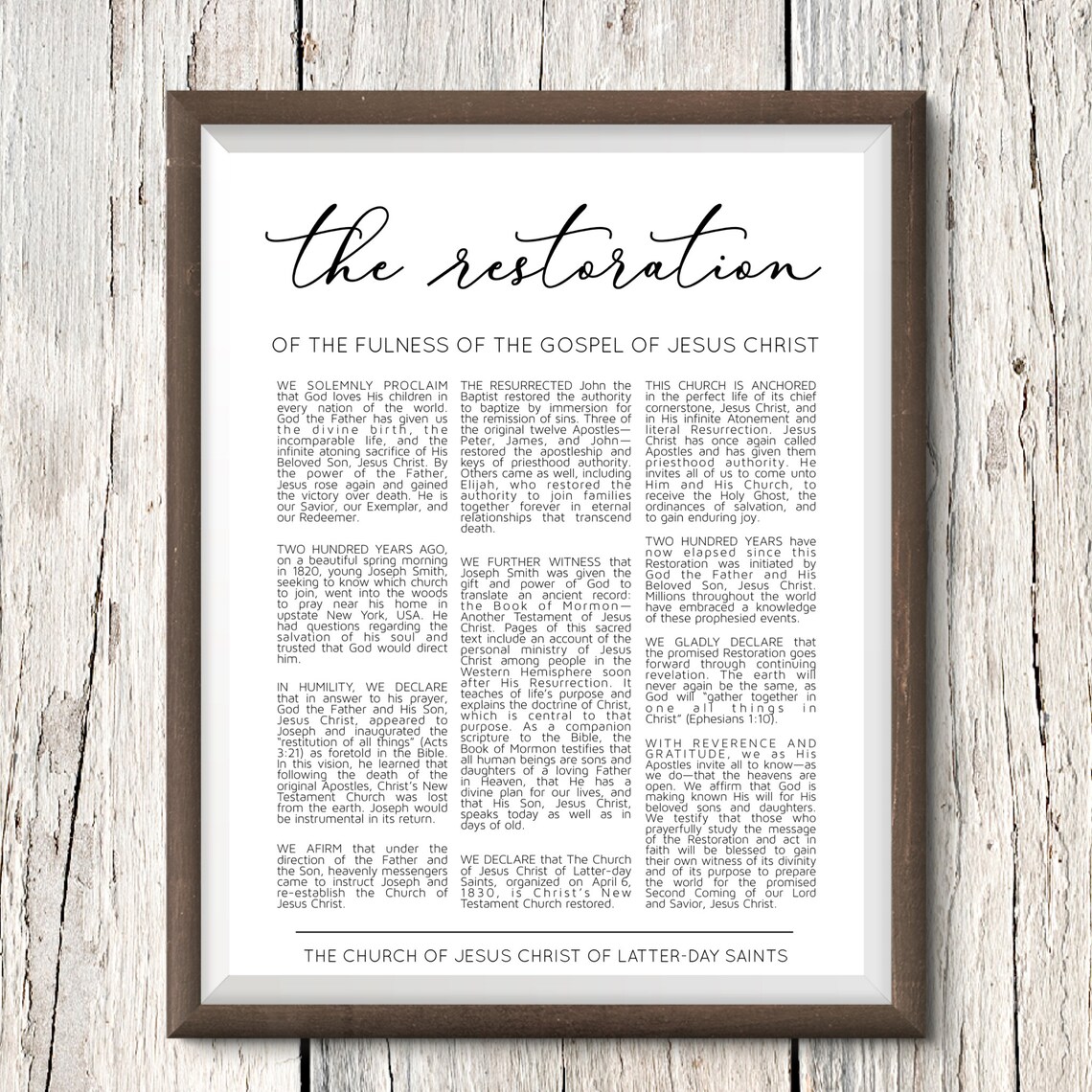 The Restoration Proclamation Digital Download, the Restoration of the ...