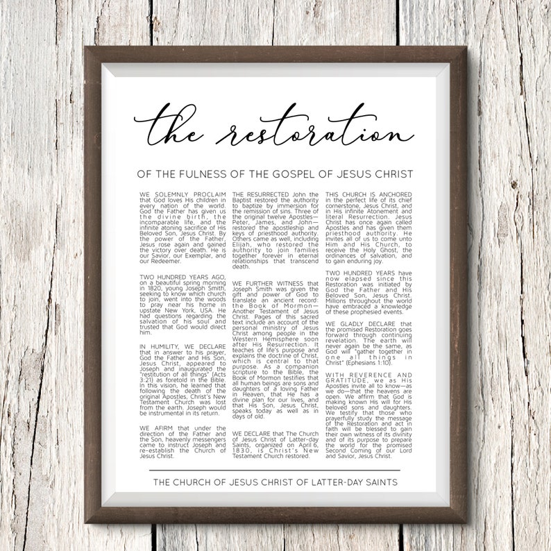 The Restoration Proclamation Digital Download, the Restoration of the ...