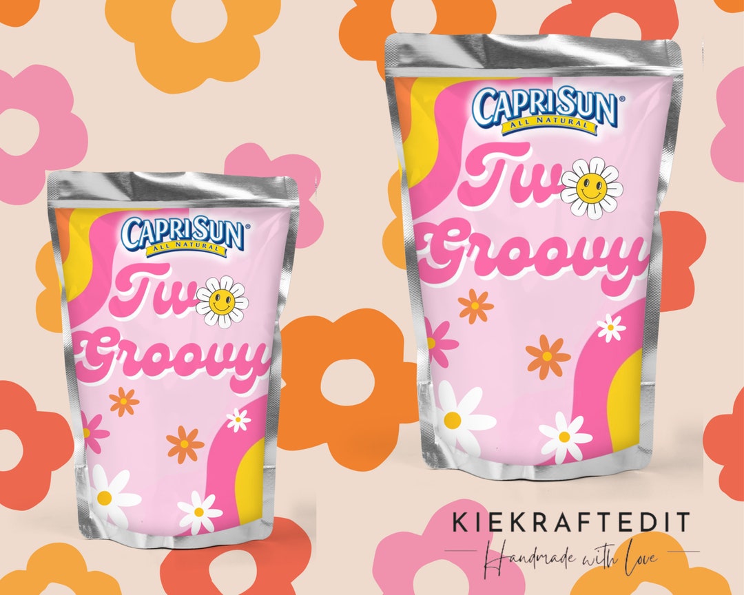 Two Groovy Juice Label | Instant Download | Retro Birthday Party | Two ...