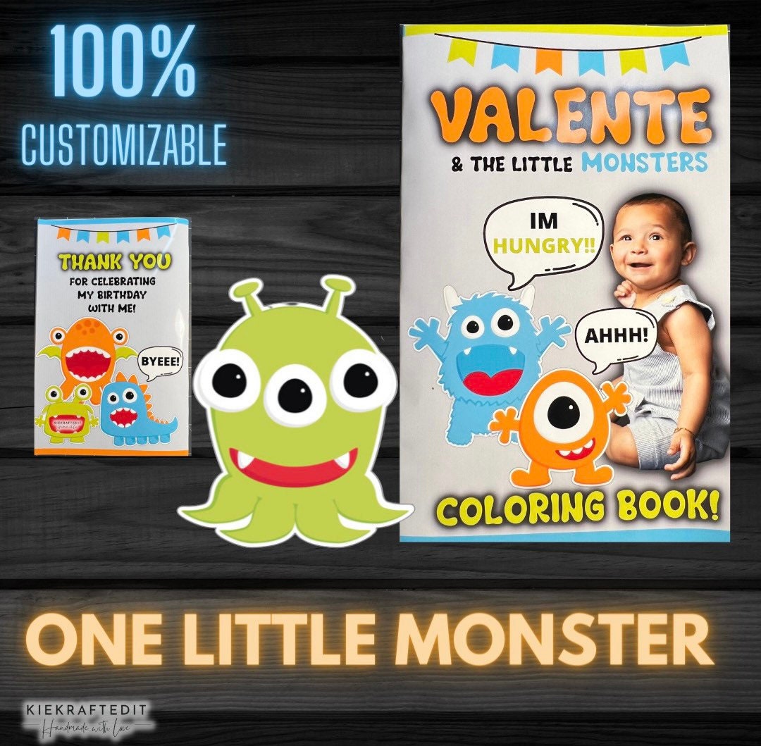 Little Monster Coloring Books | Birthday Coloring Books | One Little ...