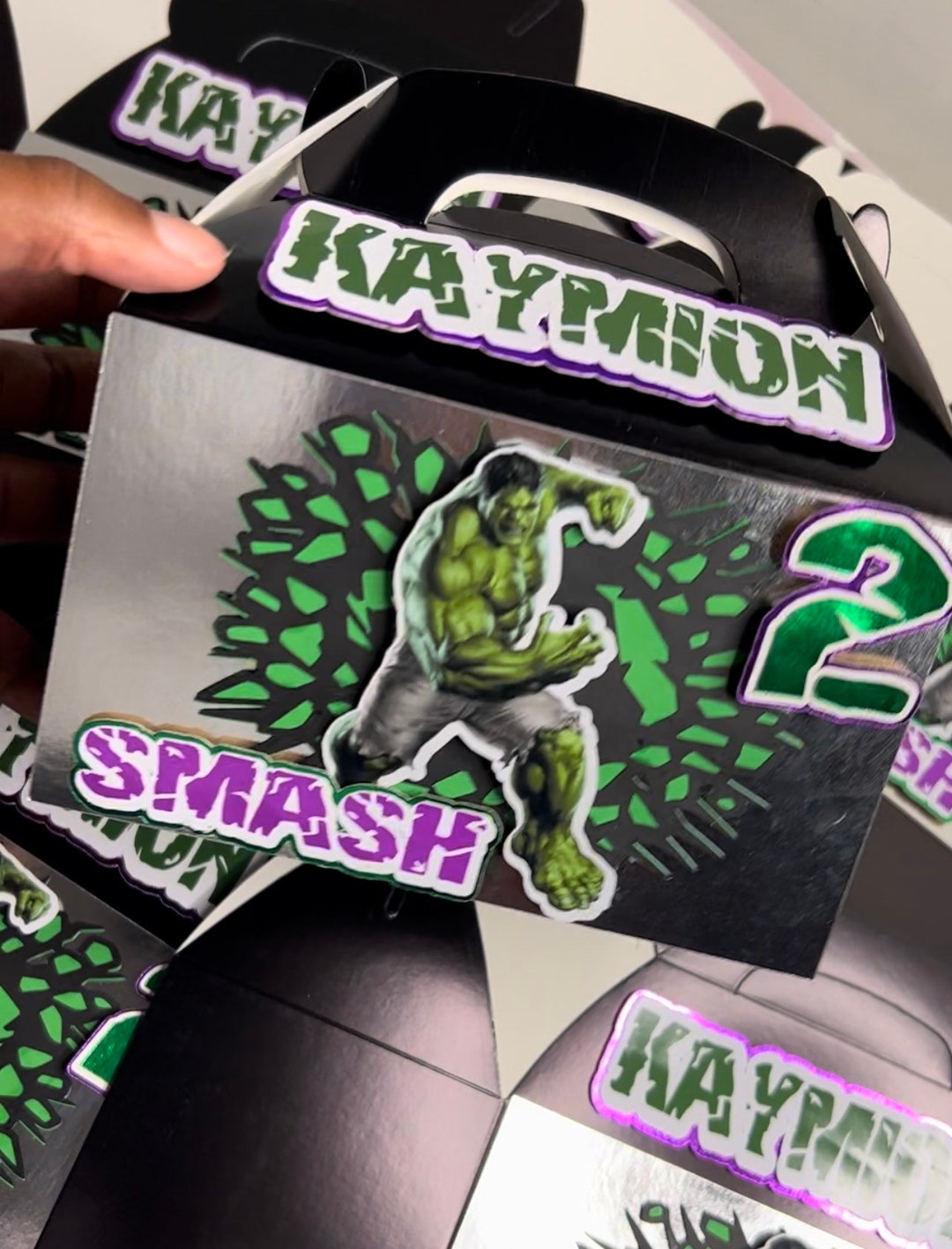 Hulk Theme Gable Boxes | ANY Theme Party Favors | 3D Gable Box | Party ...