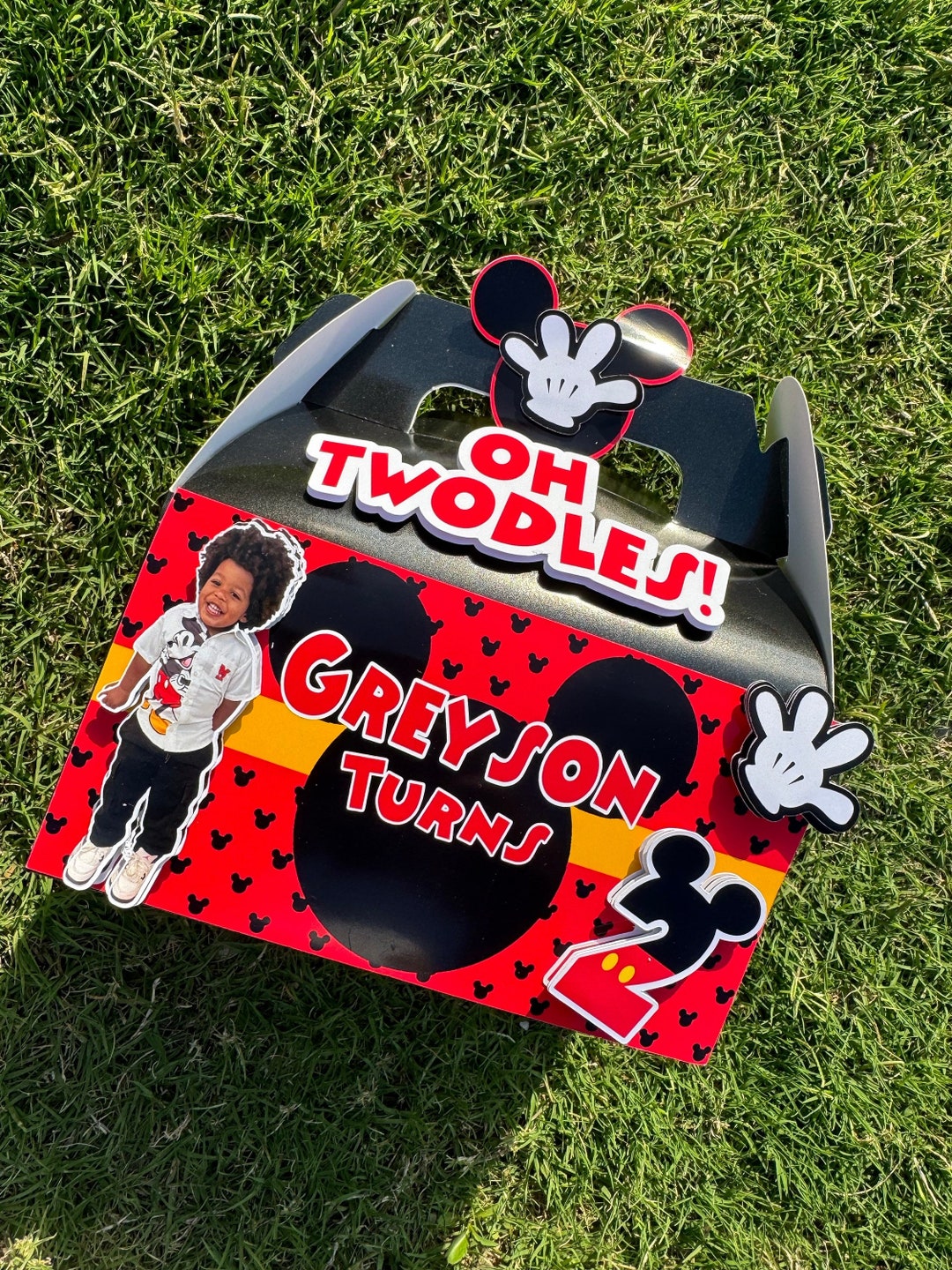 Mickey Favor Boxes | ANY Theme Party Favors | 3D Gable Box | Party ...