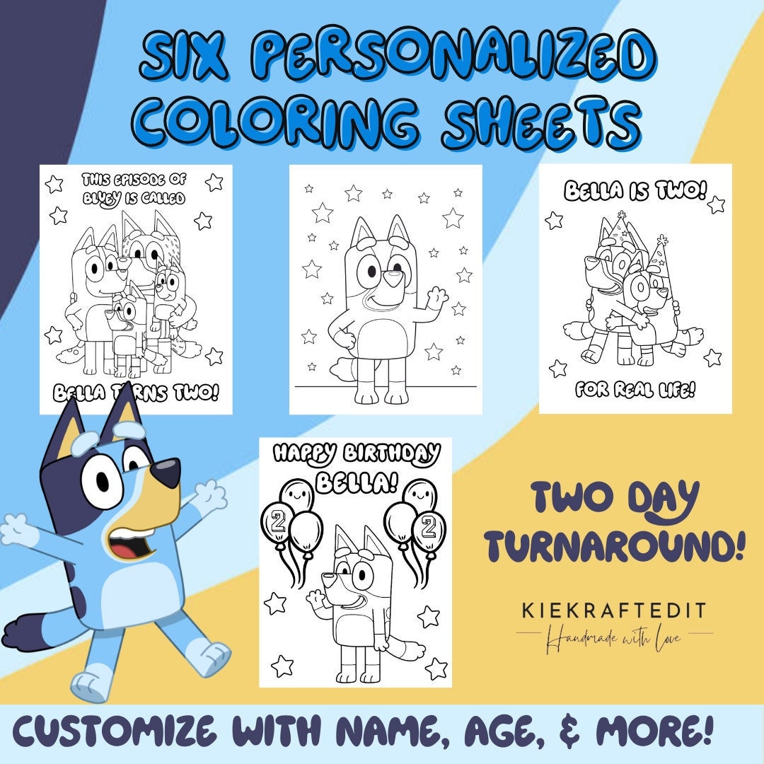 Blue Dog Coloring Pages, Blue Dog Party Favors, Blue Dog Birthday ...