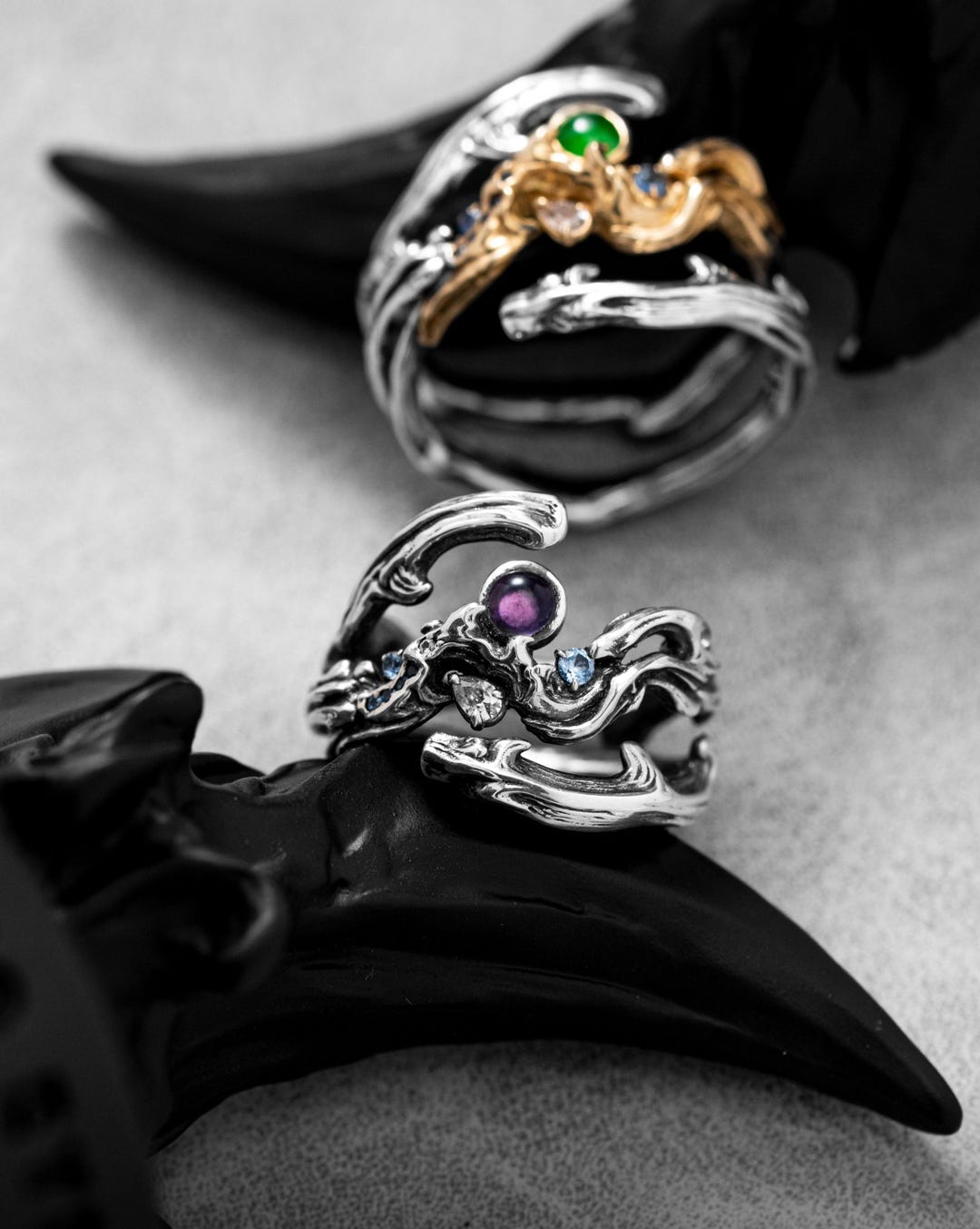 Vine Serpent Series - Vine Man Triple Band Ring | 925 Silver & 18K Gold ...