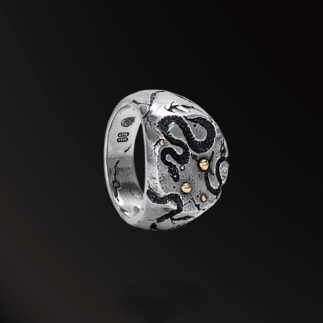 Cloud Rising Dragon Chant Series - Miracle Ring | 925 Silver & 18K Gold ...