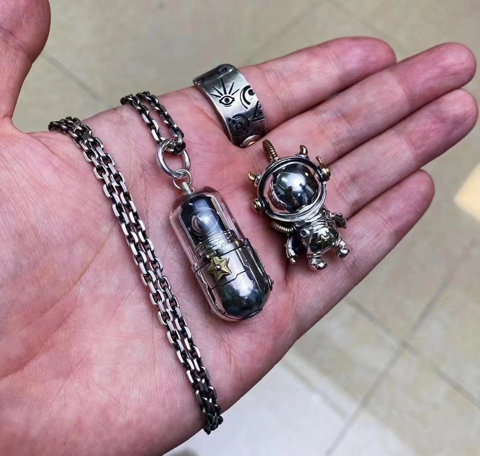 Space Capsule Pendant,detachable and Assembleable Space Capsule,silver ...