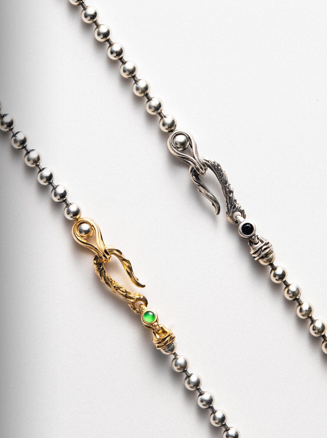 Rattan Serpent Collection [rattan. Chain] 925 Silver 18K Gold Beaded ...