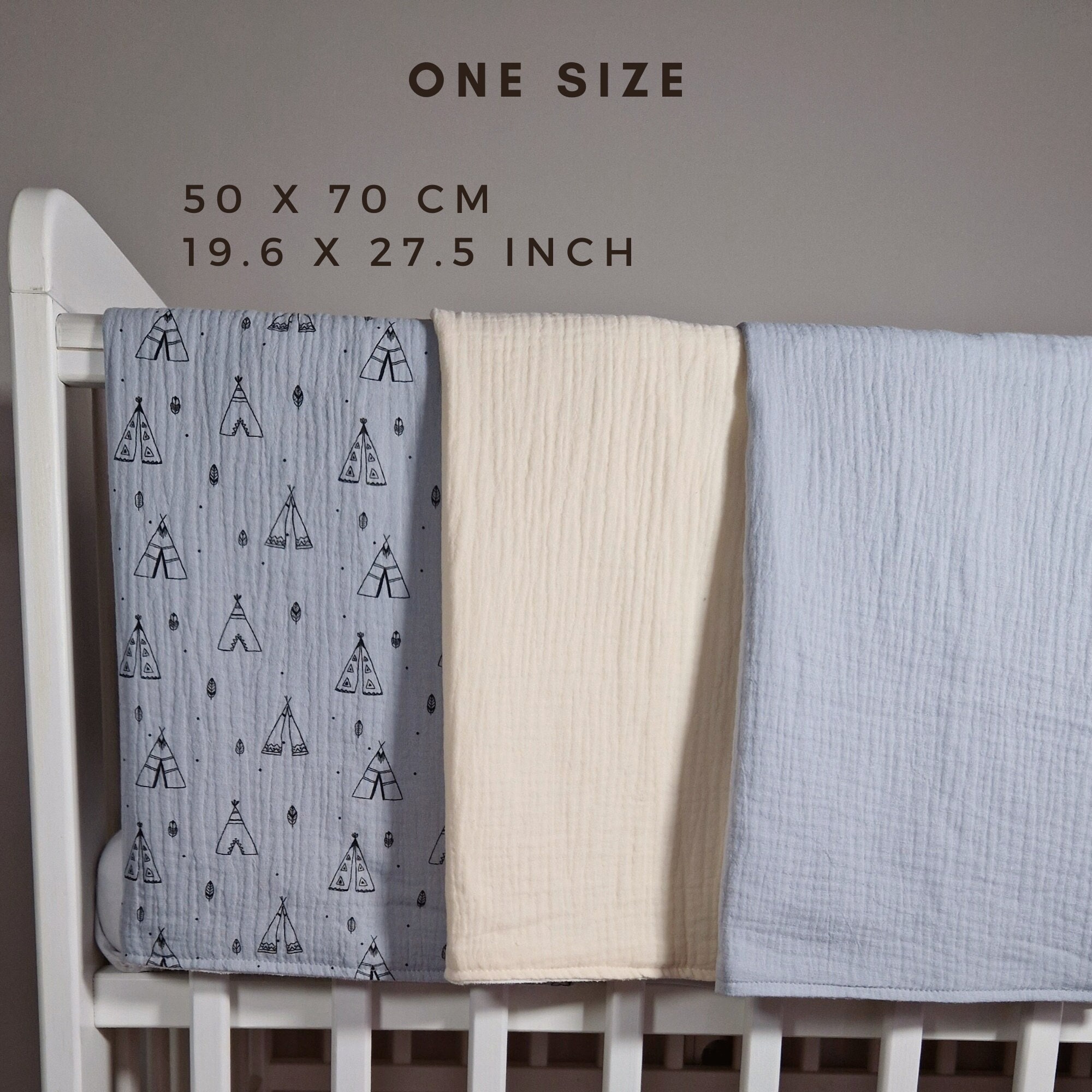 Set of 3 Waterproof Change Pad Double Gauze Muslin Travel Changing Mat ...