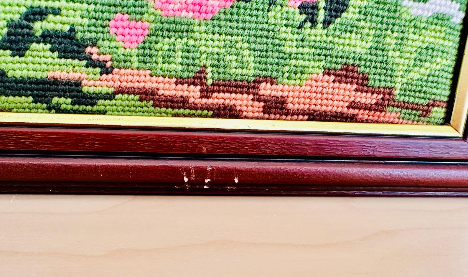 Vintage Cat Embroidery in Wooden Frame - Handmade 1980s | Vintage ...