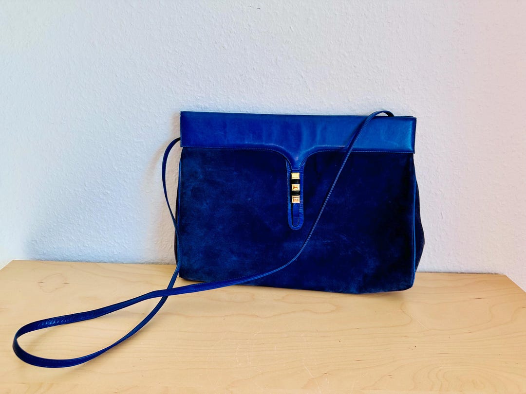 Blue Vintage Pollini Bag With Removable Shoulder Strap – Versatile ...