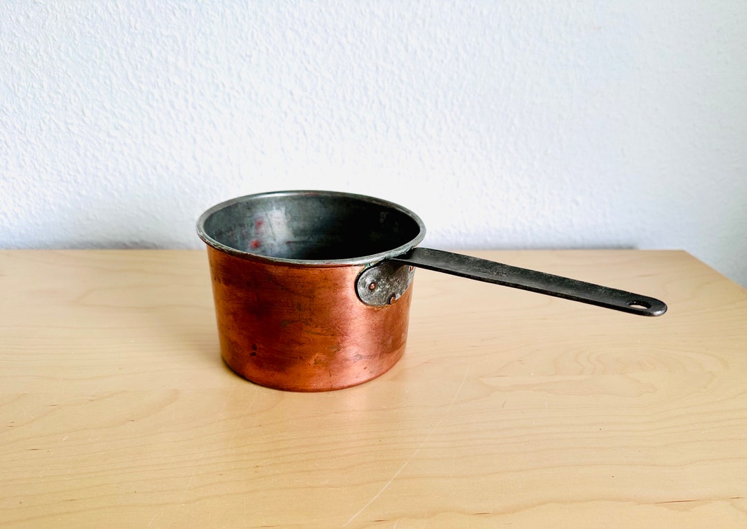 French Vintage Copper Milk Pot With Patina 1.25L / French Vintage ...