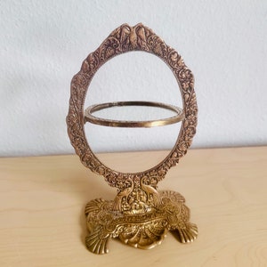 Antique Baroque Brass Table Mirror for Vanity Table | Golden Vintage ...