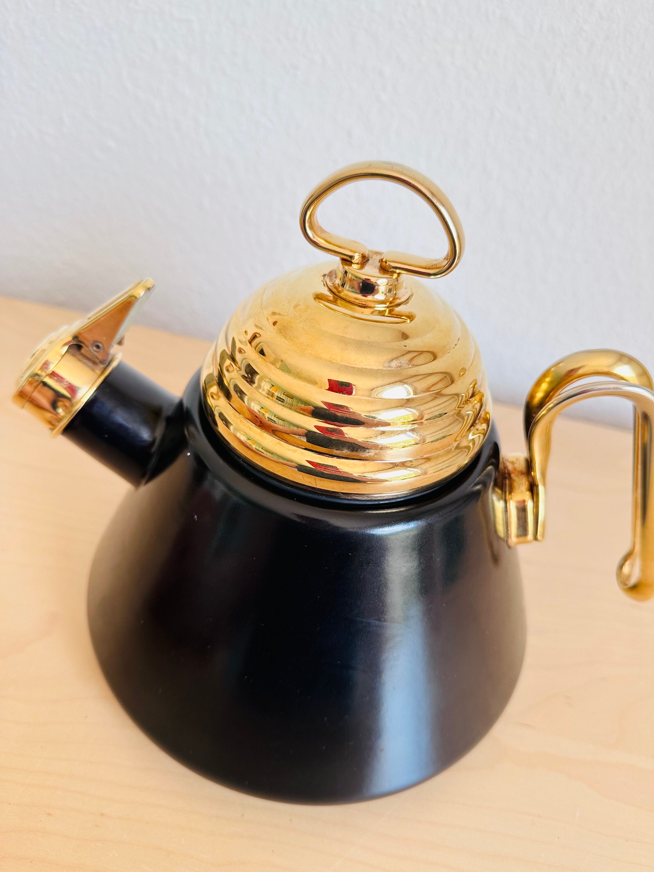 Black Enamel Tea Kettle / Water Kettle by Prinz West Germany ...