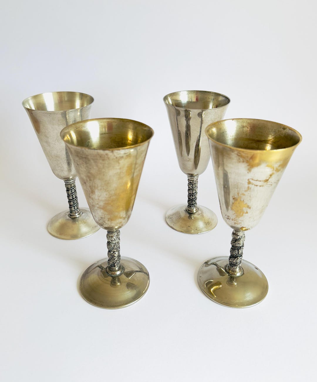 Silver-plated Wine Goblets Vintage Decorative Antique-style Wine ...