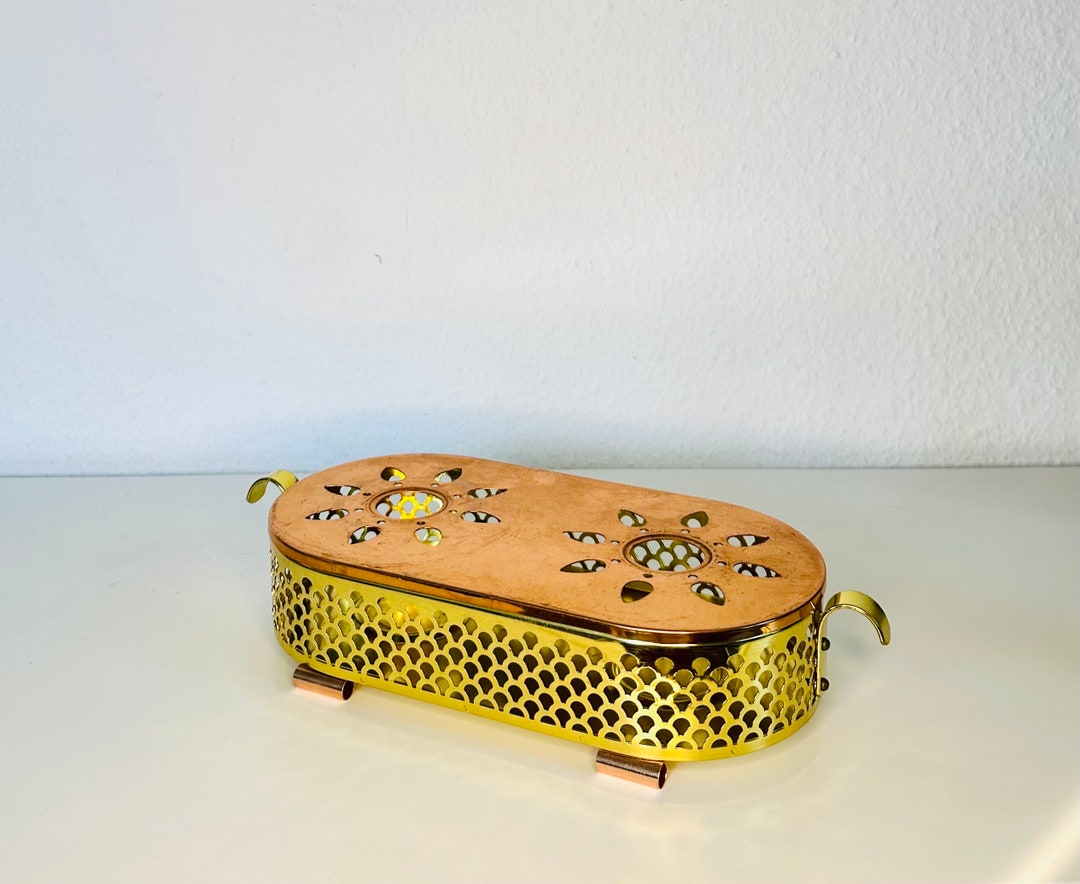 Vintage Mid Century Warmer / Trivet Made of Brass & Copper - Double ...