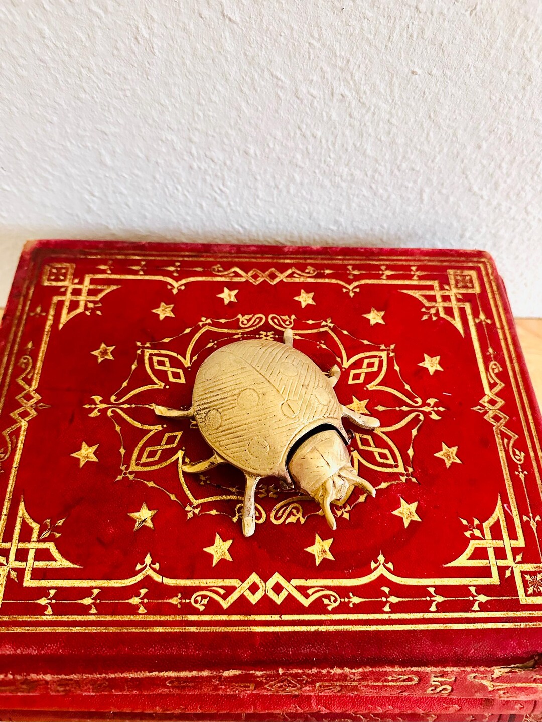 Brass Ashtray Beetle Brass Ladybug Figurine Small Vintage Dish in ...