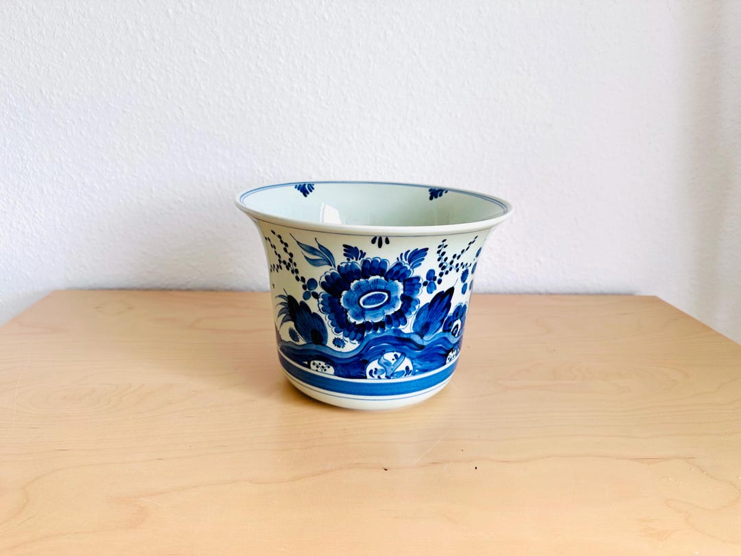 Large Original Delft Flower Pot Koninklyk Delft, Made in Holland, Hand ...