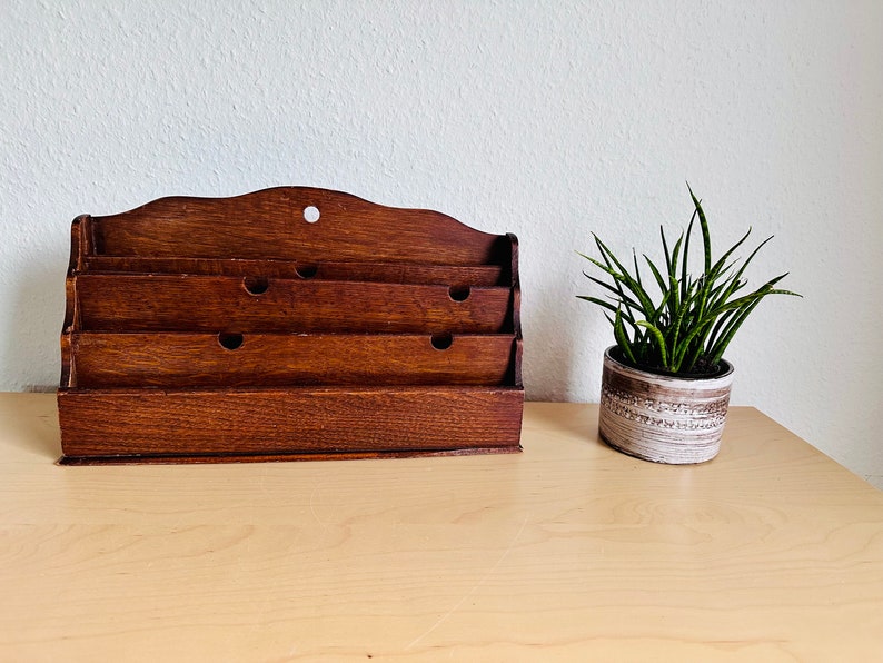 Rustic Vintage Letter Holder / Letter Rack / Desk Organizer Made of ...