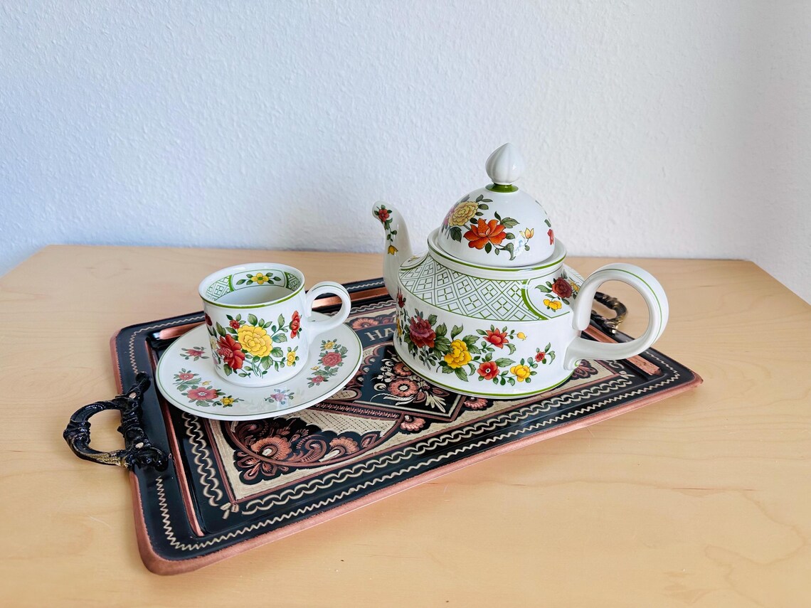 Artistic Turkish Vintage Tray From the 1970s Oriental Charm for Your ...
