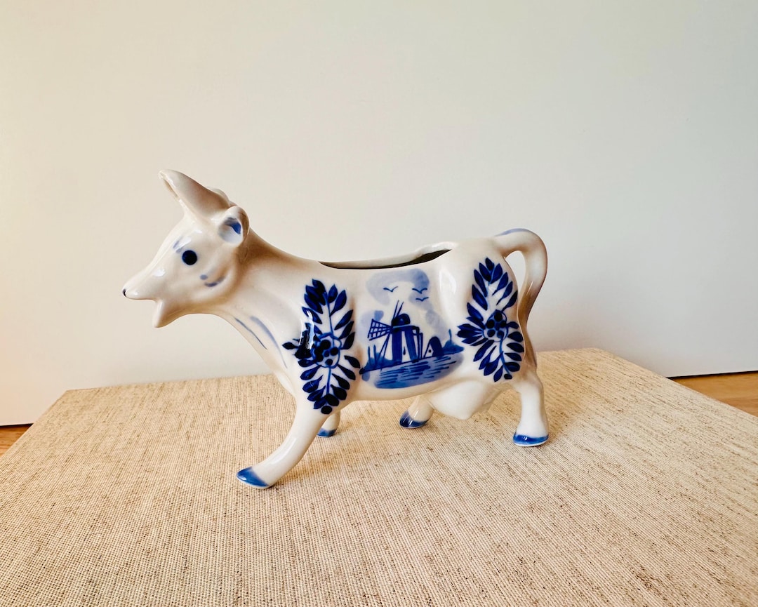 Vintage Delft Milk Jug Cow | Handmade From Holland | Original Retro ...