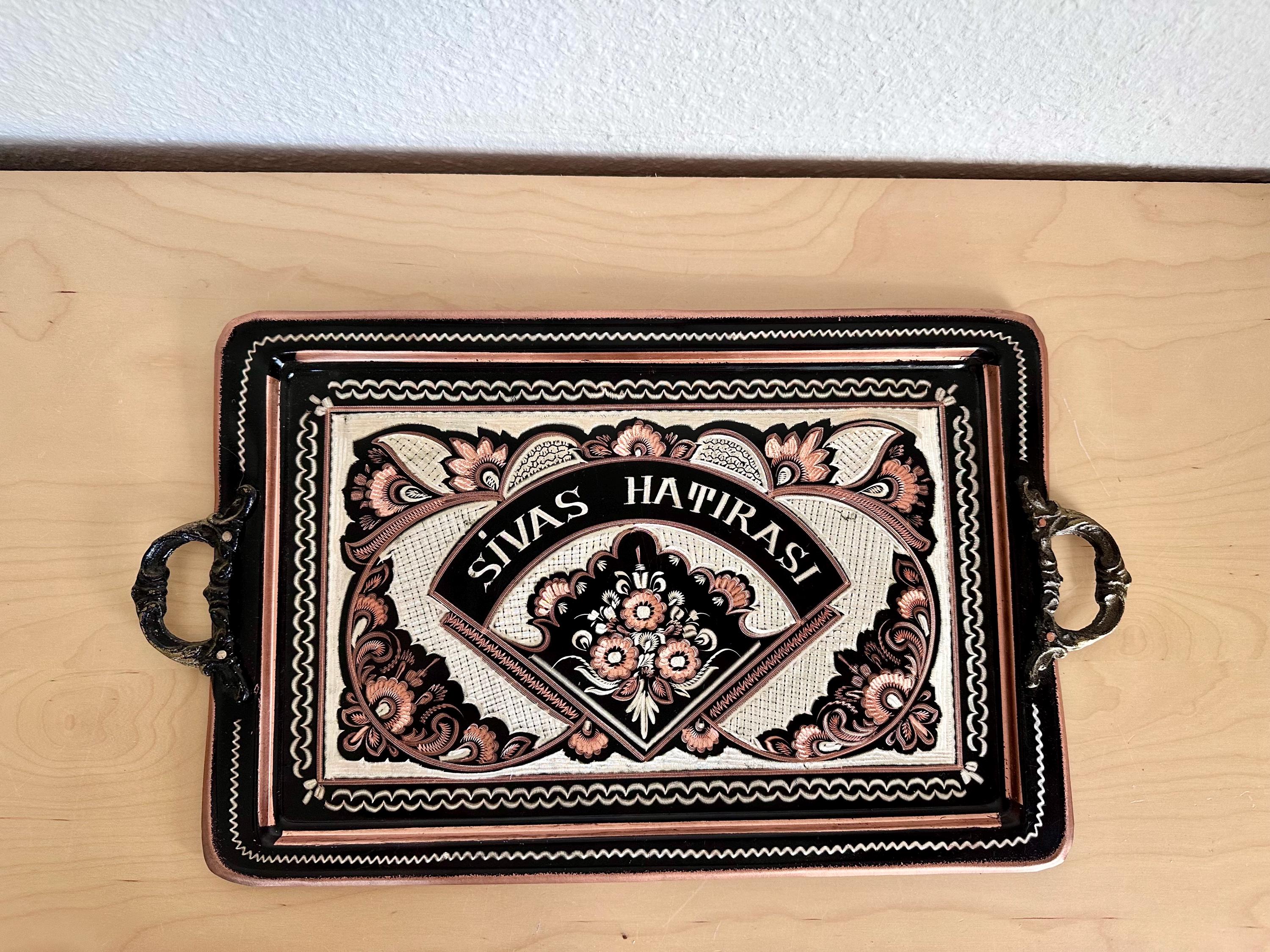 Artistic Turkish Vintage Tray From the 1970s Oriental Charm for Your ...