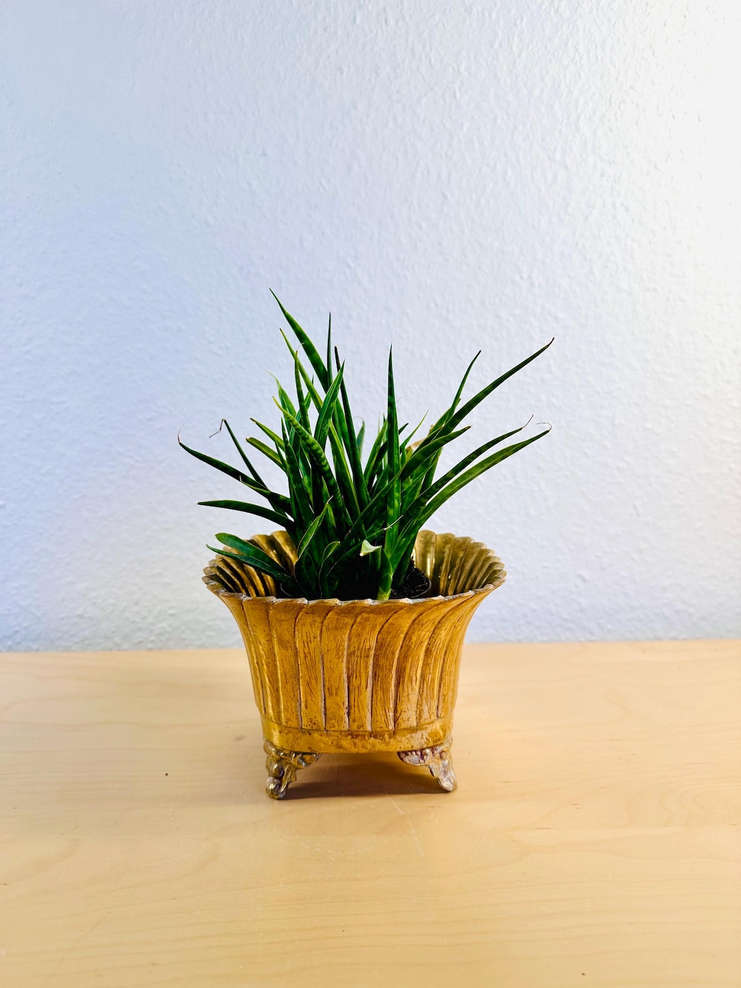 Antique Solid Brass Art Deco Planter – Handcrafted (1920s) | Vintage ...