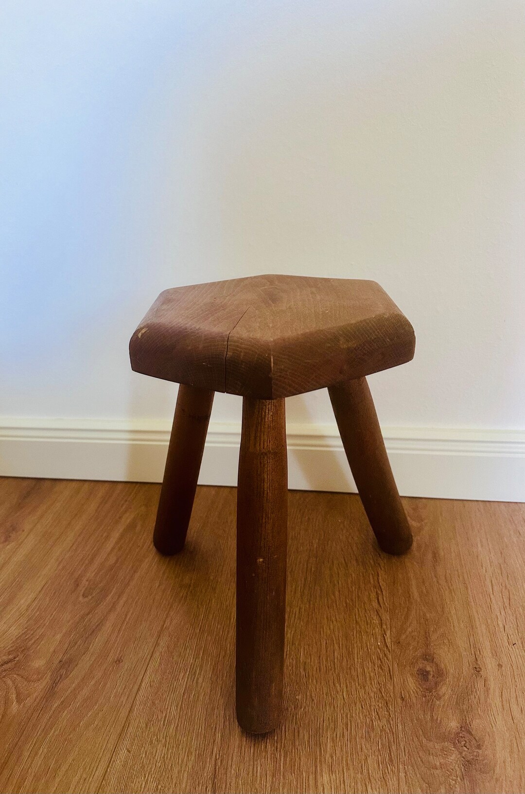 Farmhouse Cottagecore Stool Rustic Three-leg Stool Beautiful Vintage ...