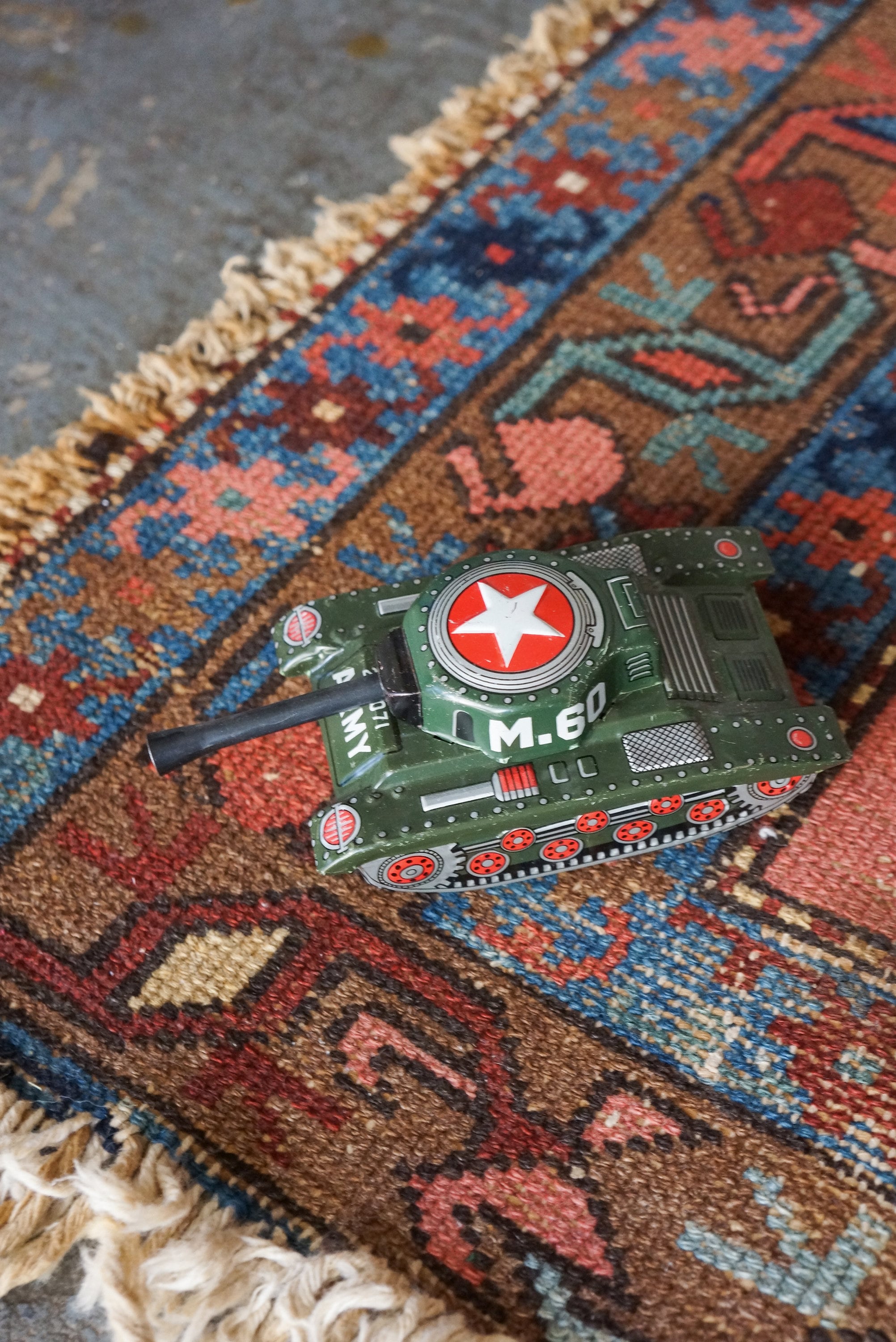 1960s Tin Litho Army Friction Toy Tank M-60 | Vintage Army Tank ...