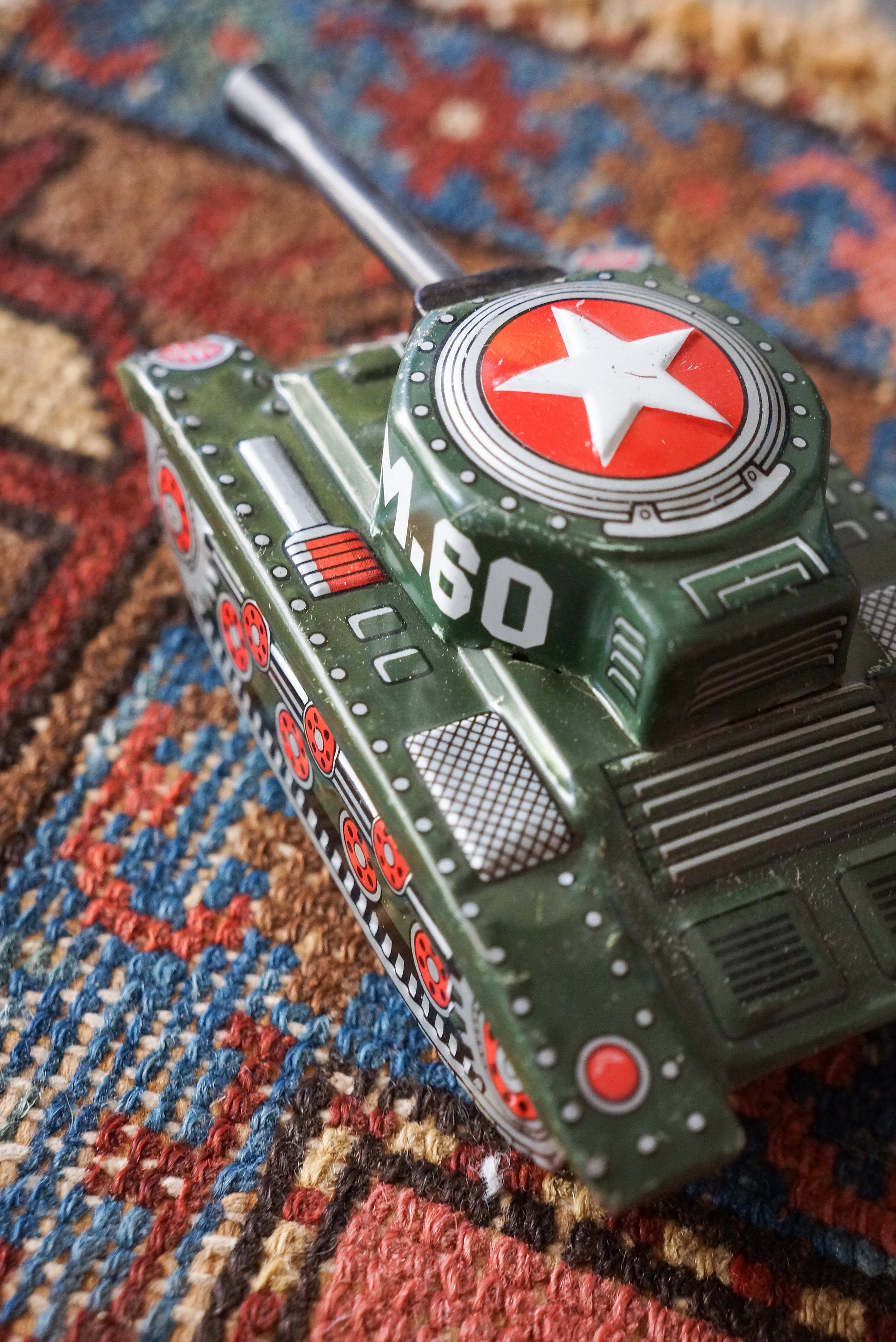 1960s Tin Litho Army Friction Toy Tank M-60 | Vintage Army Tank ...