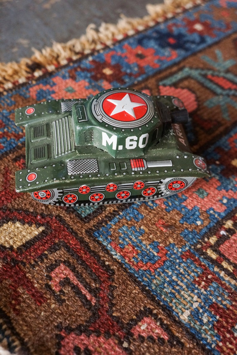 1960s Tin Litho Army Friction Toy Tank M-60 | Vintage Army Tank ...