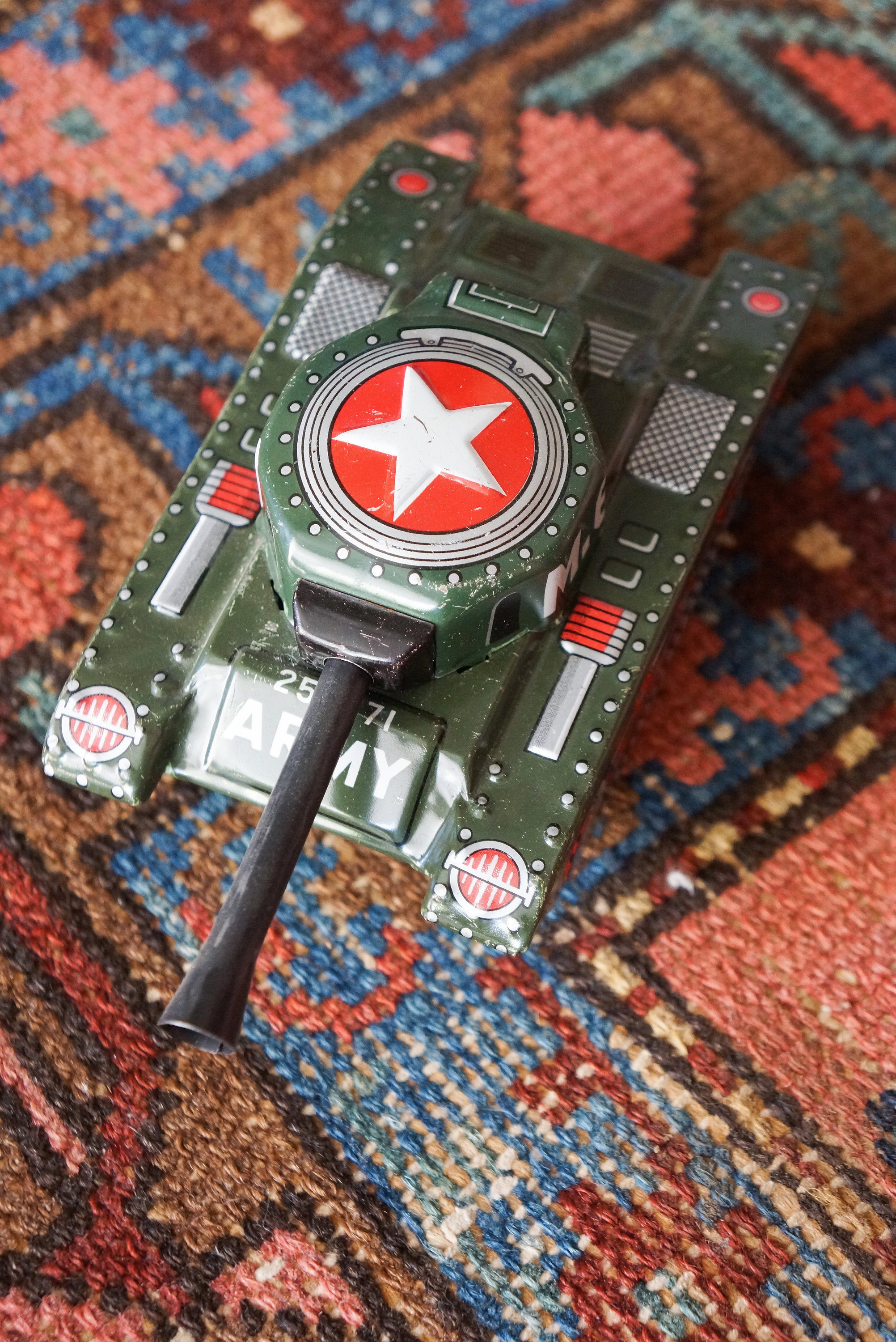 1960s Tin Litho Army Friction Toy Tank M-60 | Vintage Army Tank ...