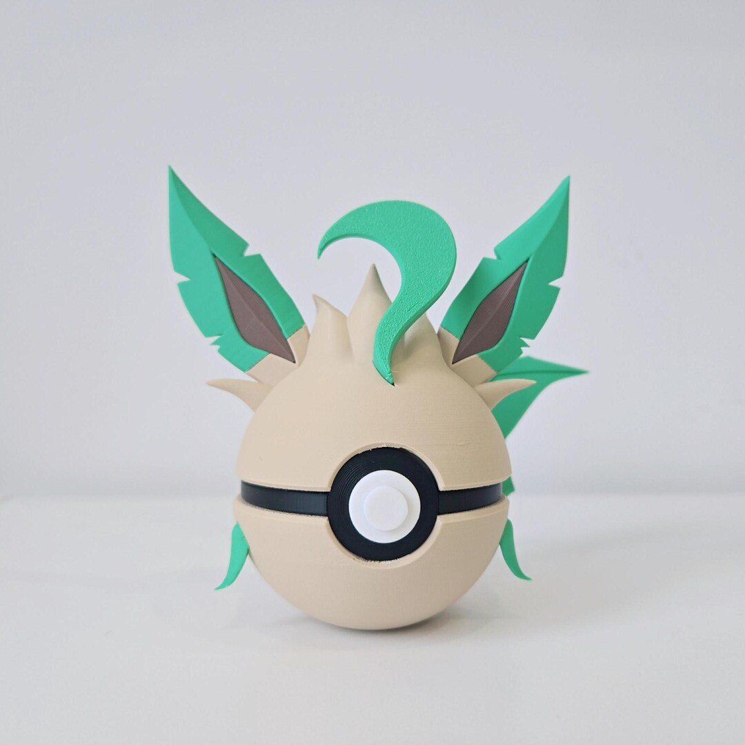 Leafeon Inspired Pokeball | 3D Printed Pokemon Collectible | Monster ...