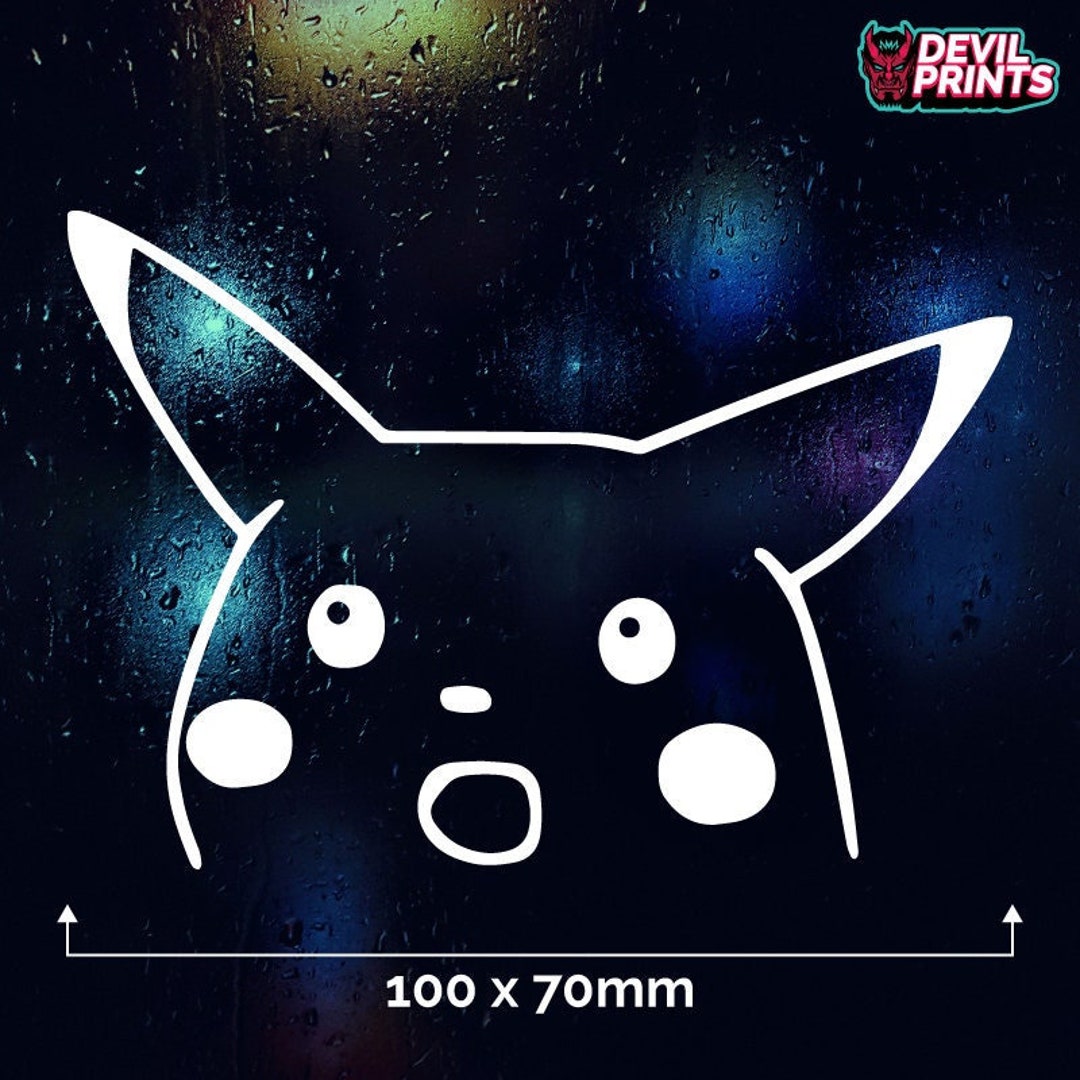 SHOCKED PIKACHU Funny Pokemon Pika Car Sticker Vinyl Decal Funny Bumper ...