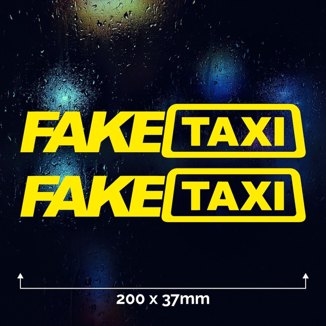 2 X FAKE TAXI Yellow Car Sticker Vinyl Decal Funny Bumper Window - Etsy